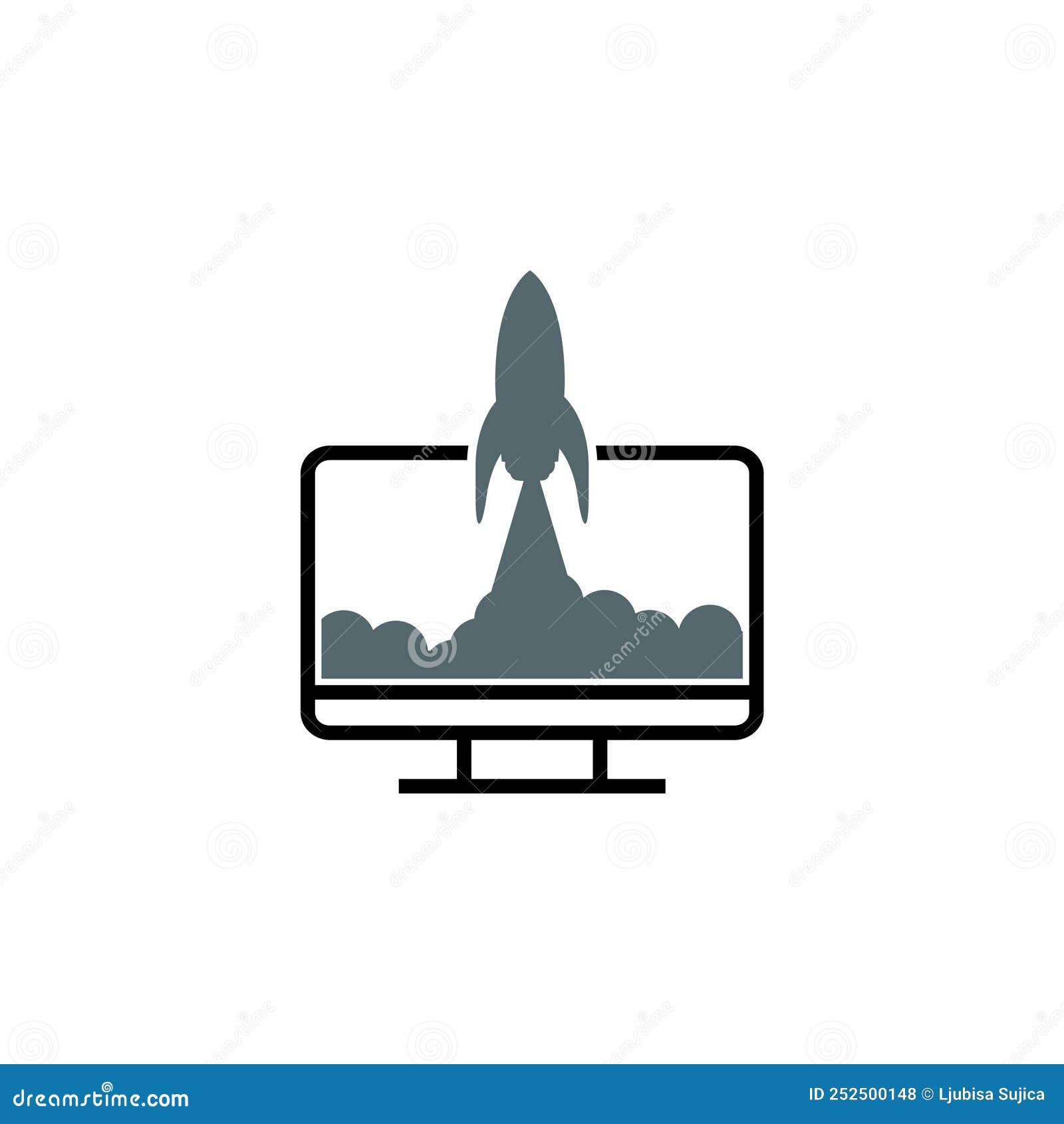 Rocket Tech Logo Design. Rocket Icon Isolated on White Background Stock ...