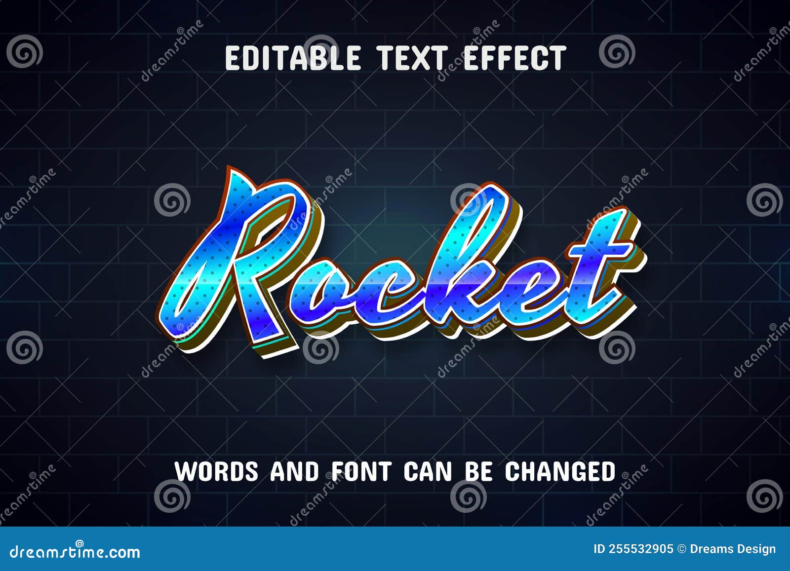 Rocket Text - Editable Text Effect Stock Vector - Illustration of ...