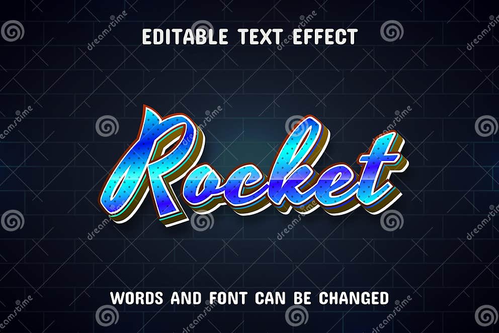 Rocket Text - Editable Text Effect Stock Vector - Illustration of ...