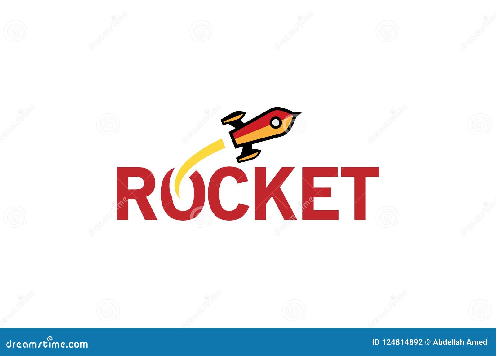 Rocket Text Logo Rojo Creativo Ilustración del Vector - Ilustración de ...