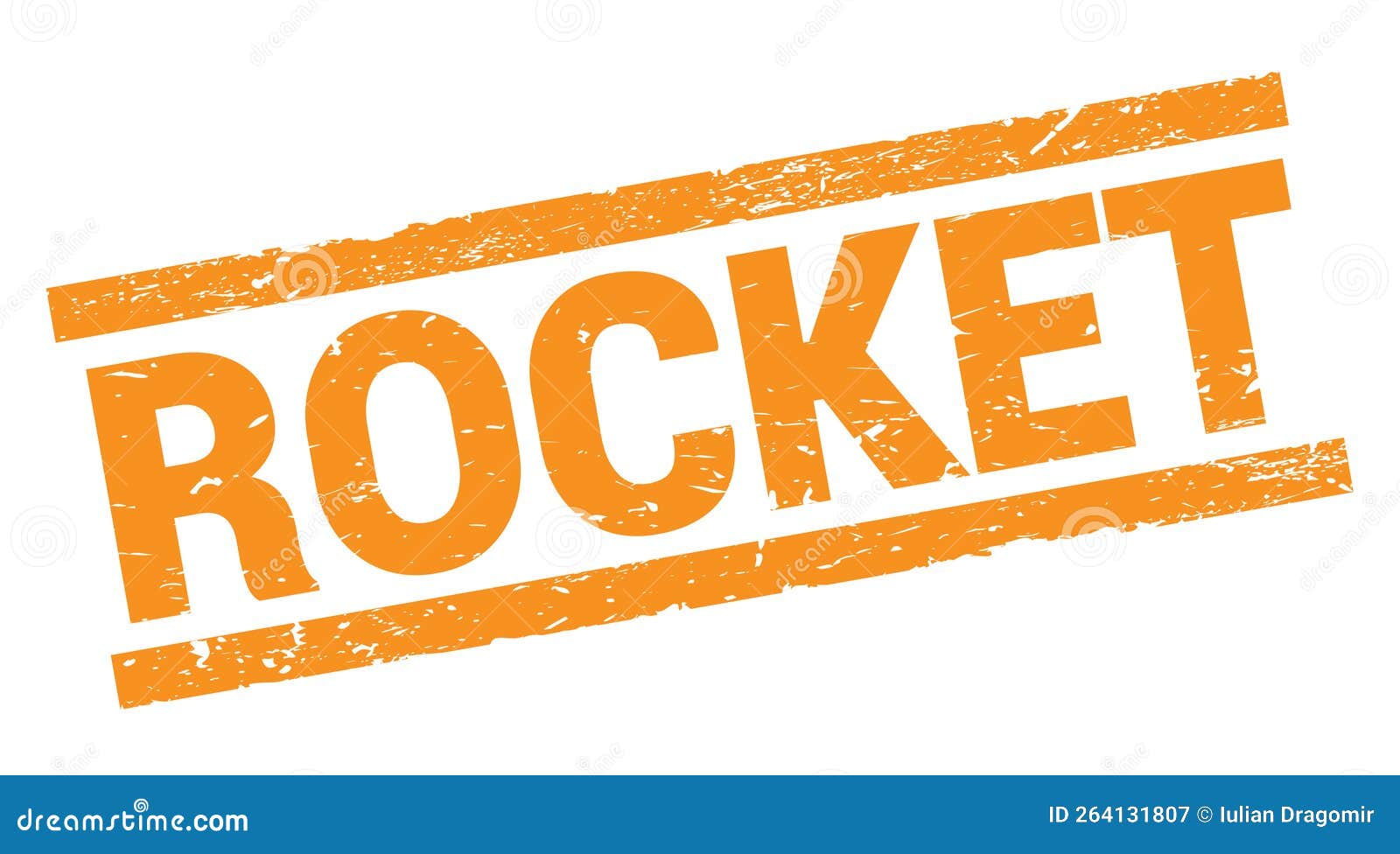 ROCKET Text on Orange Rectangle Stamp Sign Stock Illustration ...
