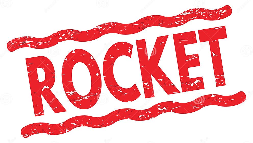 ROCKET Text on Red Lines Stamp Sign Stock Illustration - Illustration ...