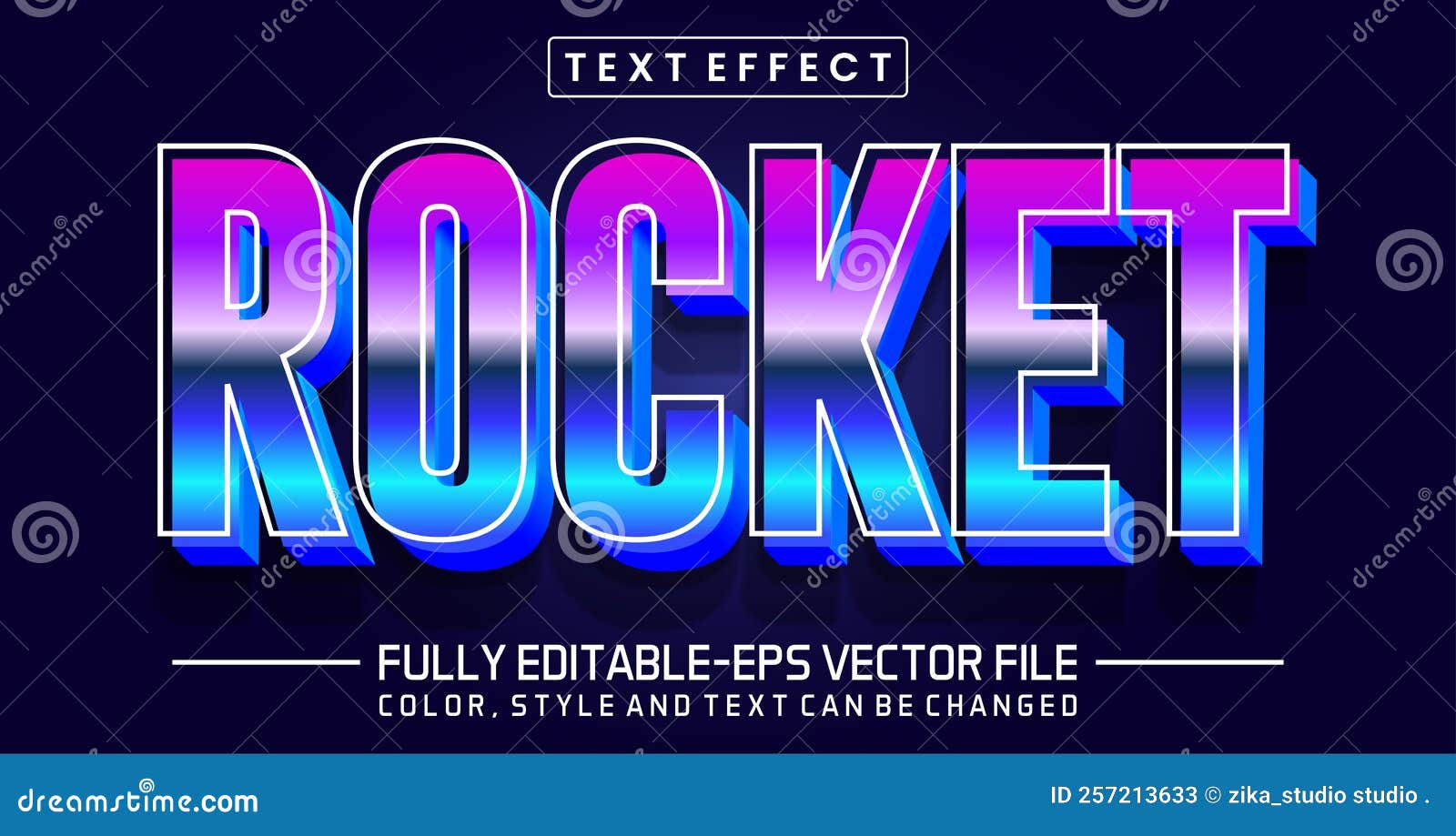 Rocket Text Typography Style Effect Stock Vector - Illustration of ...