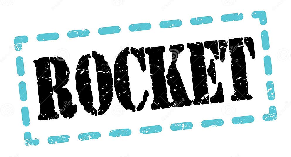 ROCKET Text Written on Blue-black Stamp Sign Stock Illustration ...