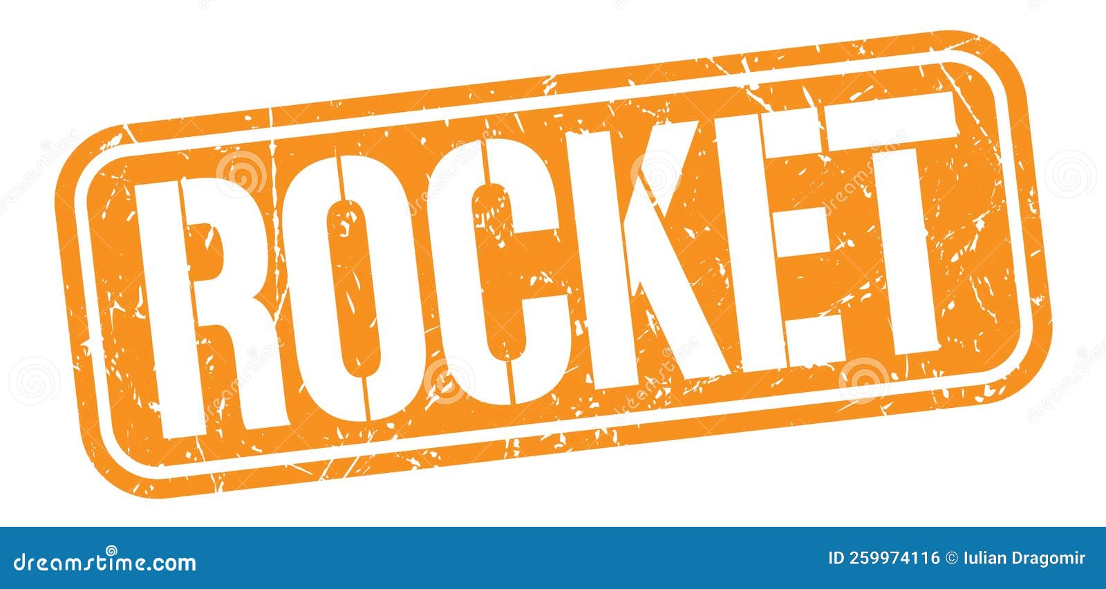 ROCKET Text Written on Orange Stamp Sign Stock Illustration ...