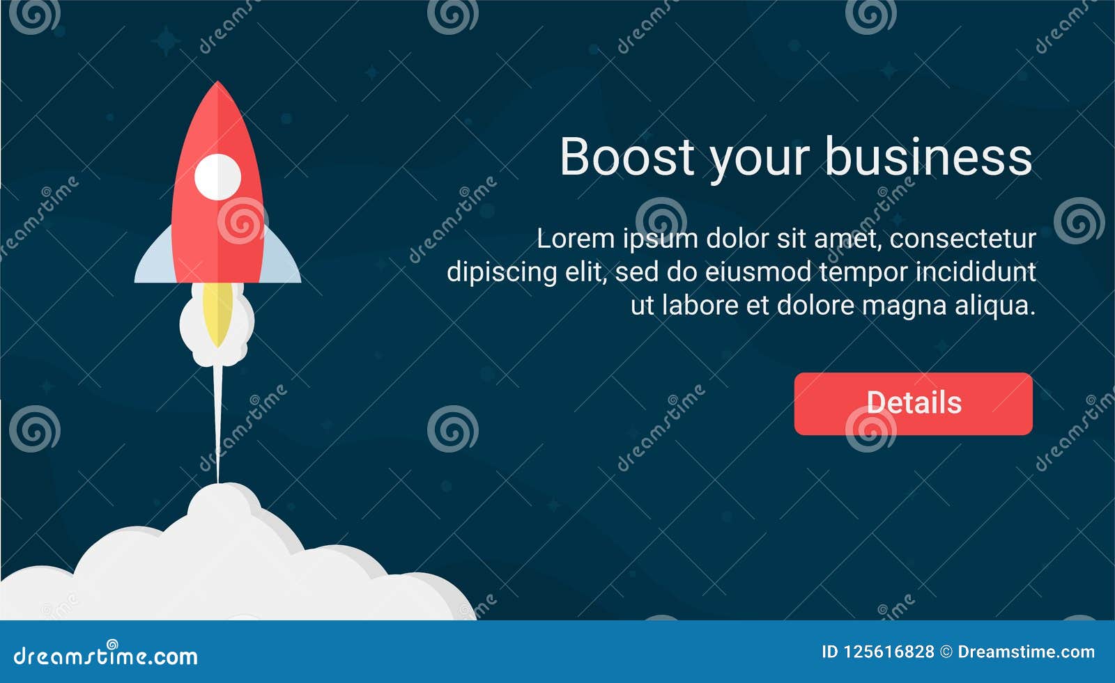 Rocket Themed Website Header Design Stock de ilustración - Ilustración ...