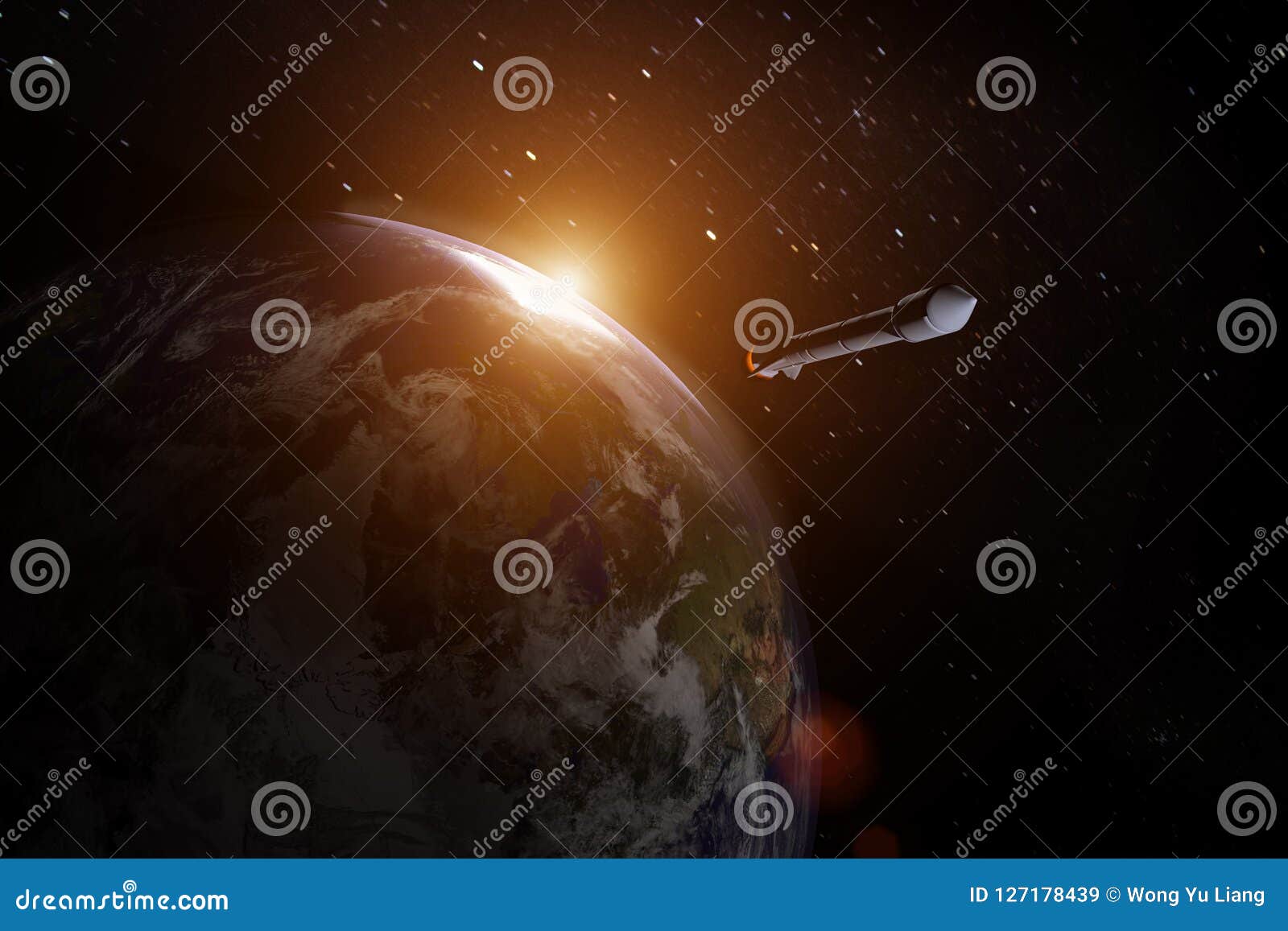 Rocket about To Leave Earth into the Unknown , Elements of this Stock ...