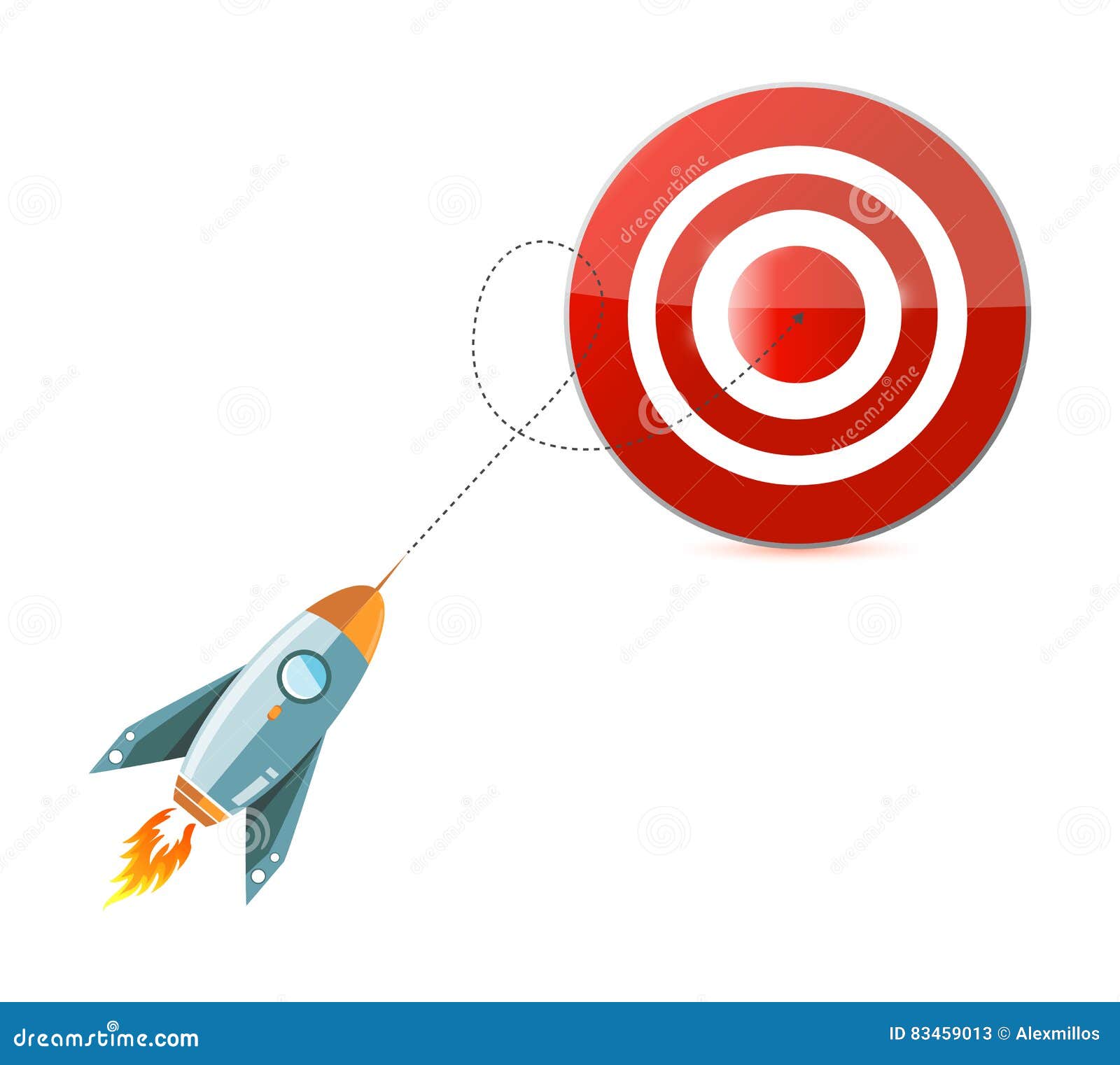 Rocket To Target Destination Concept Stock Illustration - Illustration ...