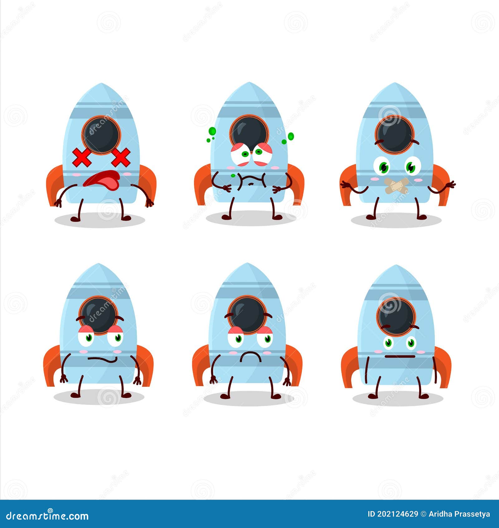 Rocket Toy Cartoon Character with Nope Expression Stock Vector ...