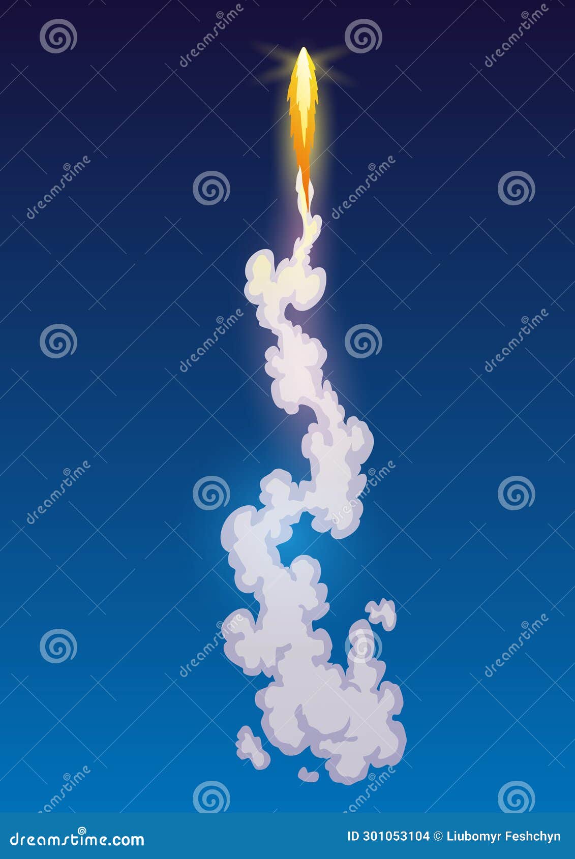 Rocket Trail Fire Smoke, Spaceship Launch with Clouds, Spaceflight ...