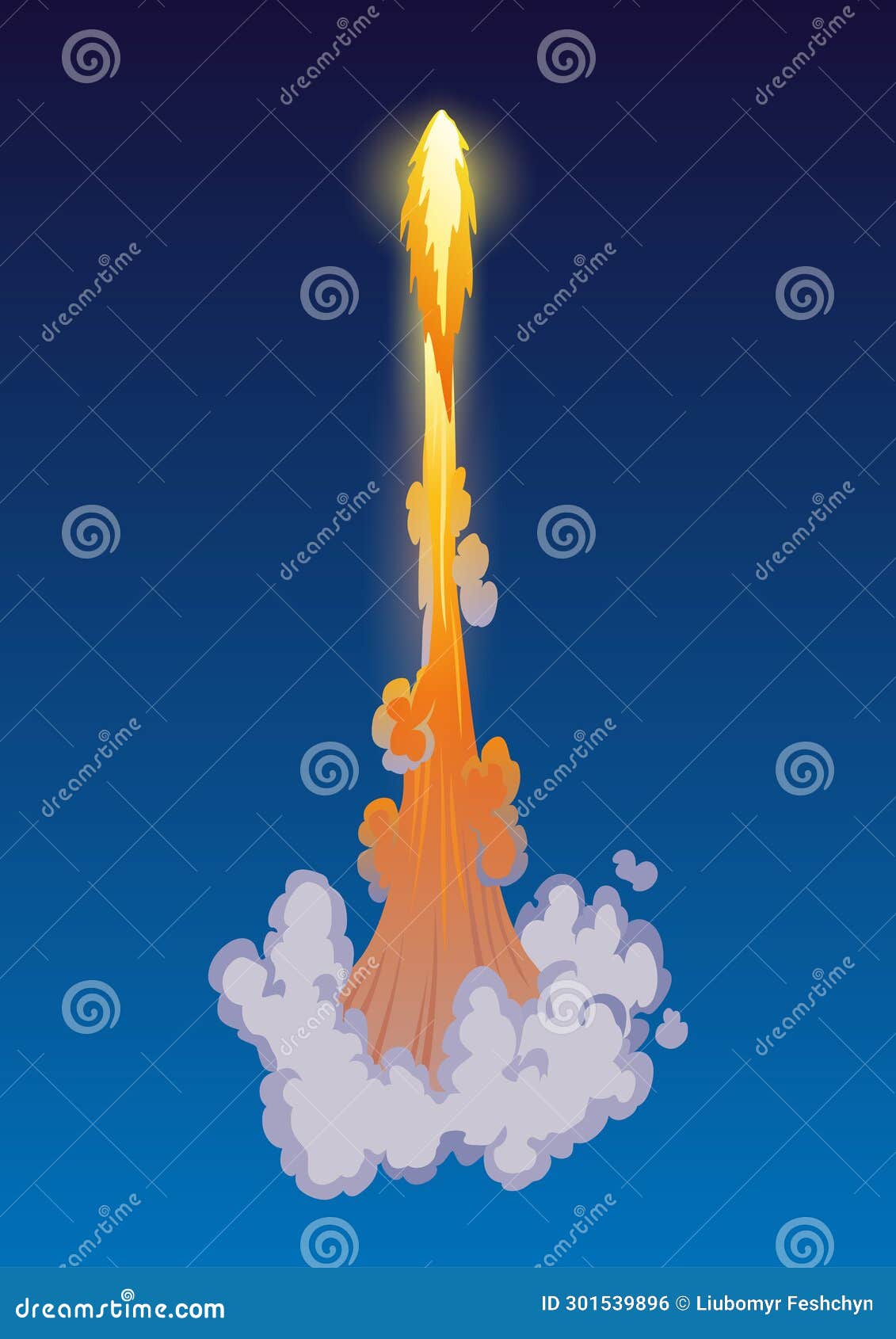 Rocket Trail Fire Smoke, Spaceship Launch with Clouds, Spaceflight ...