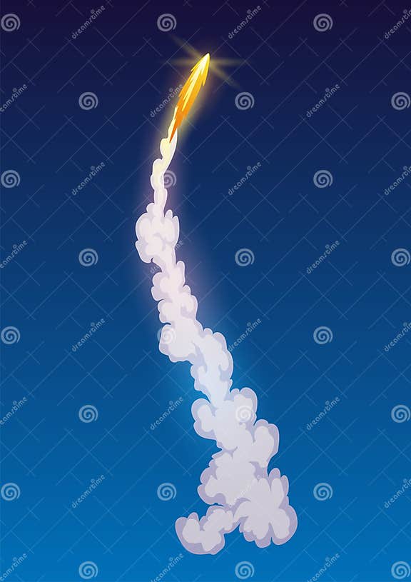 Rocket Trail Fire Smoke, Spaceship Launch with Clouds, Spaceflight ...