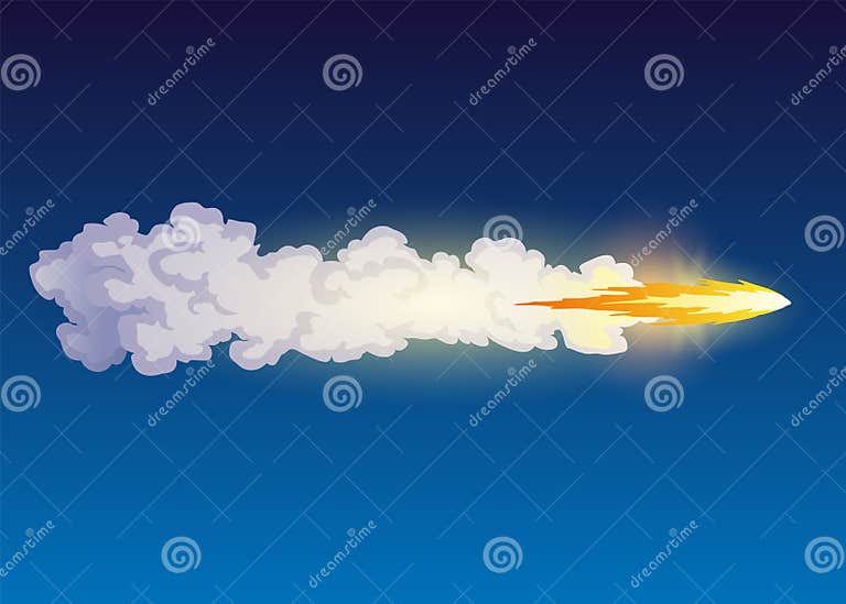 Rocket Trail Fire Smoke, Spaceship Launch with Clouds, Spaceflight ...