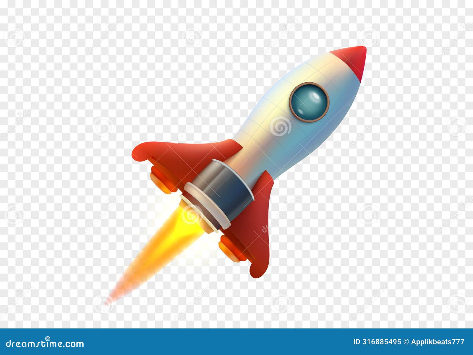 Rocket on Transparent Background, Startup Object. Vector Illustration Stock Vector ...