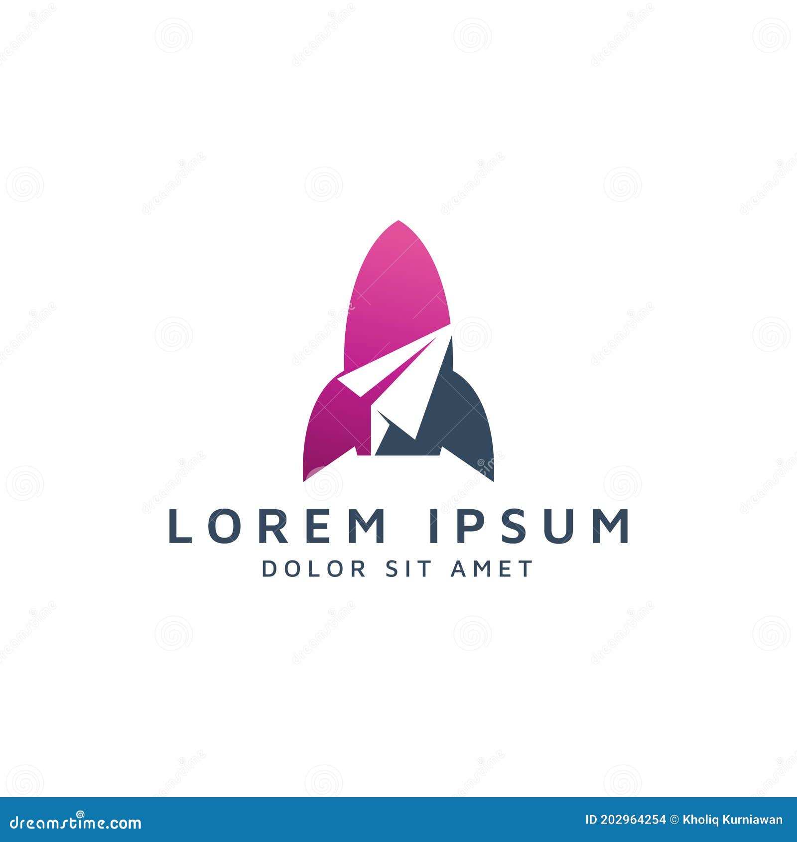 Rocket and Travel Negative Space Logo Design Stock Vector ...