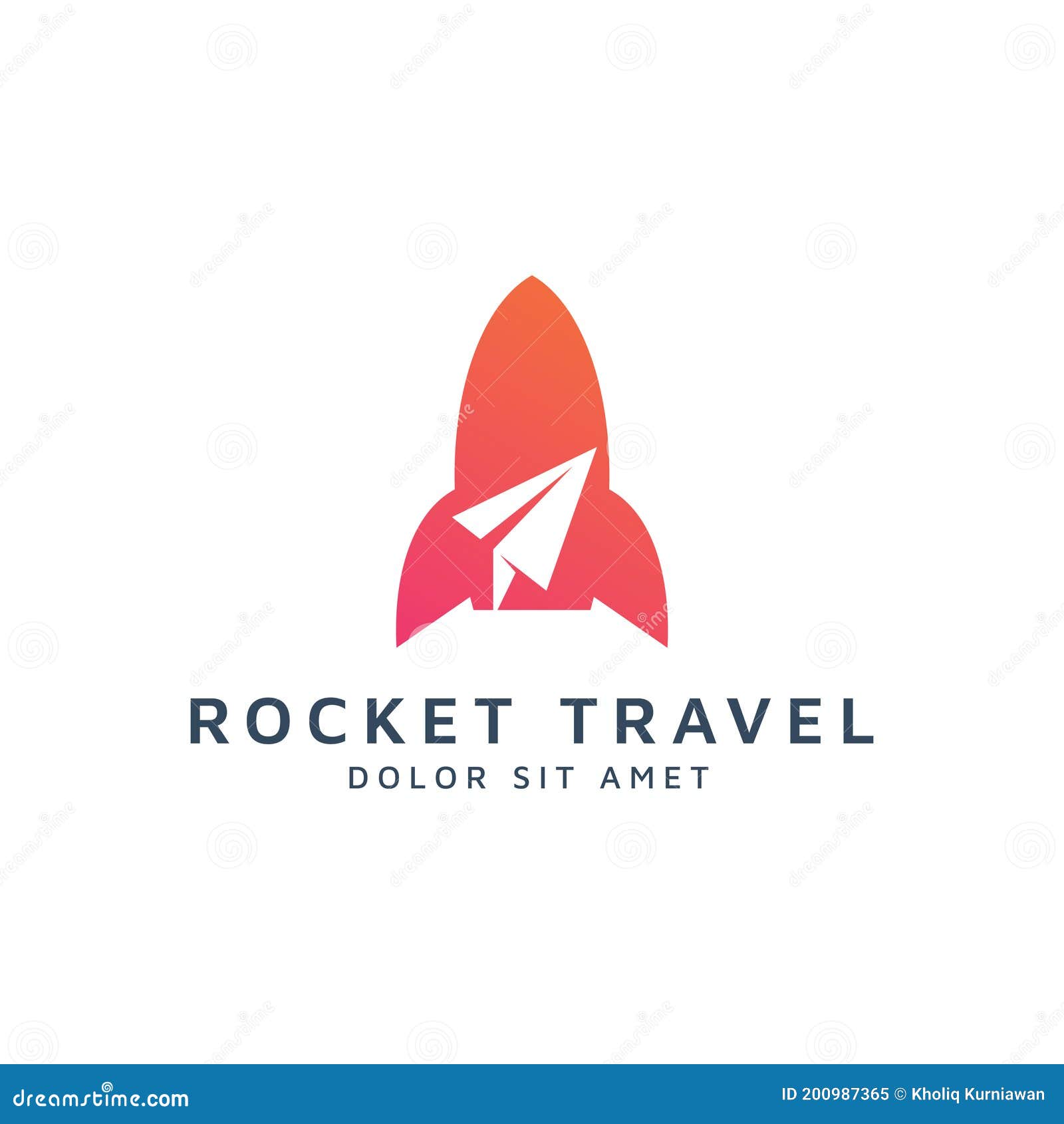 Rocket Travel Negative Space Logo Design Stock Vector - Illustration of ...