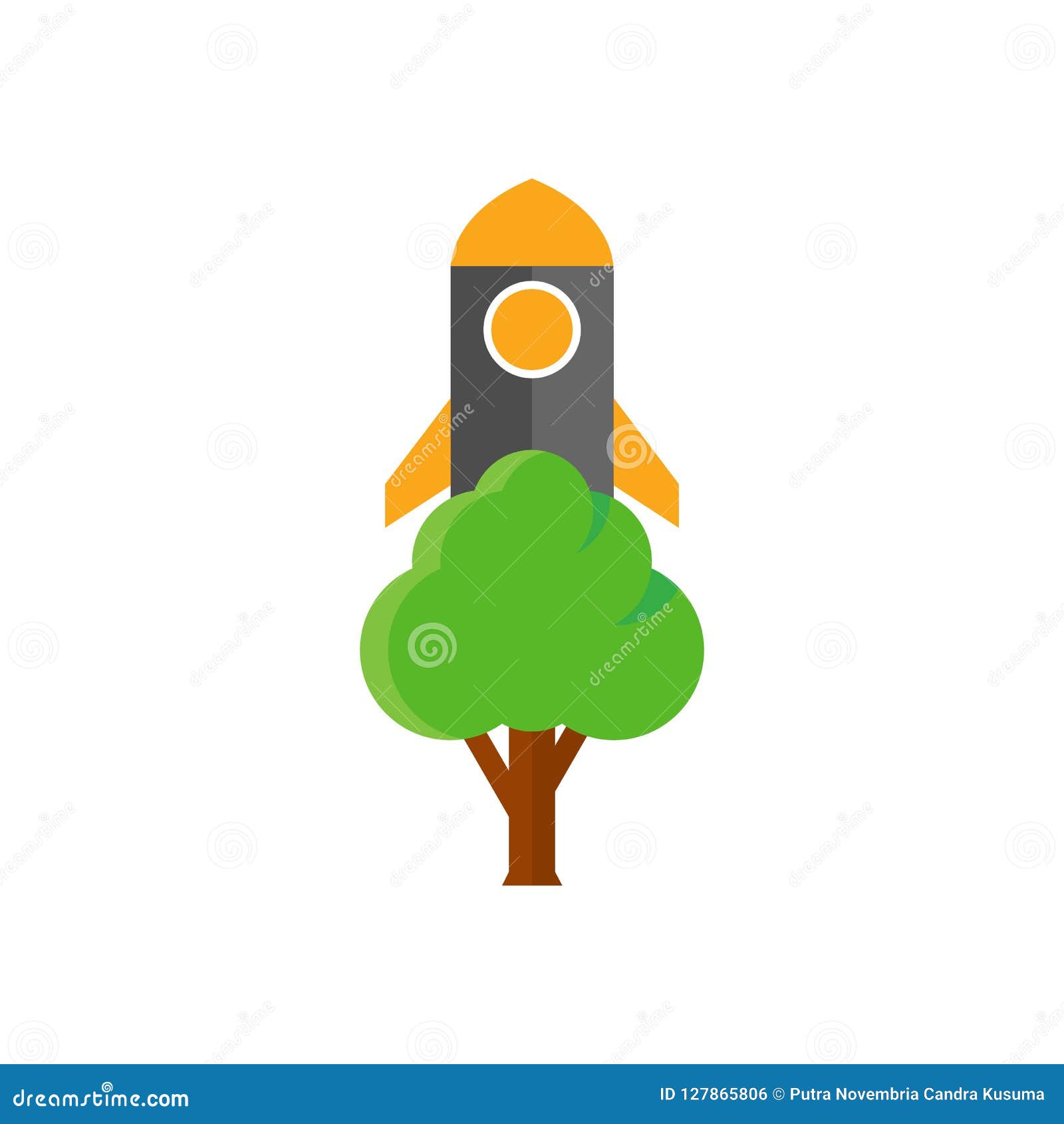 Rocket Tree Logo Icon Design Stock Vector - Illustration of growth ...