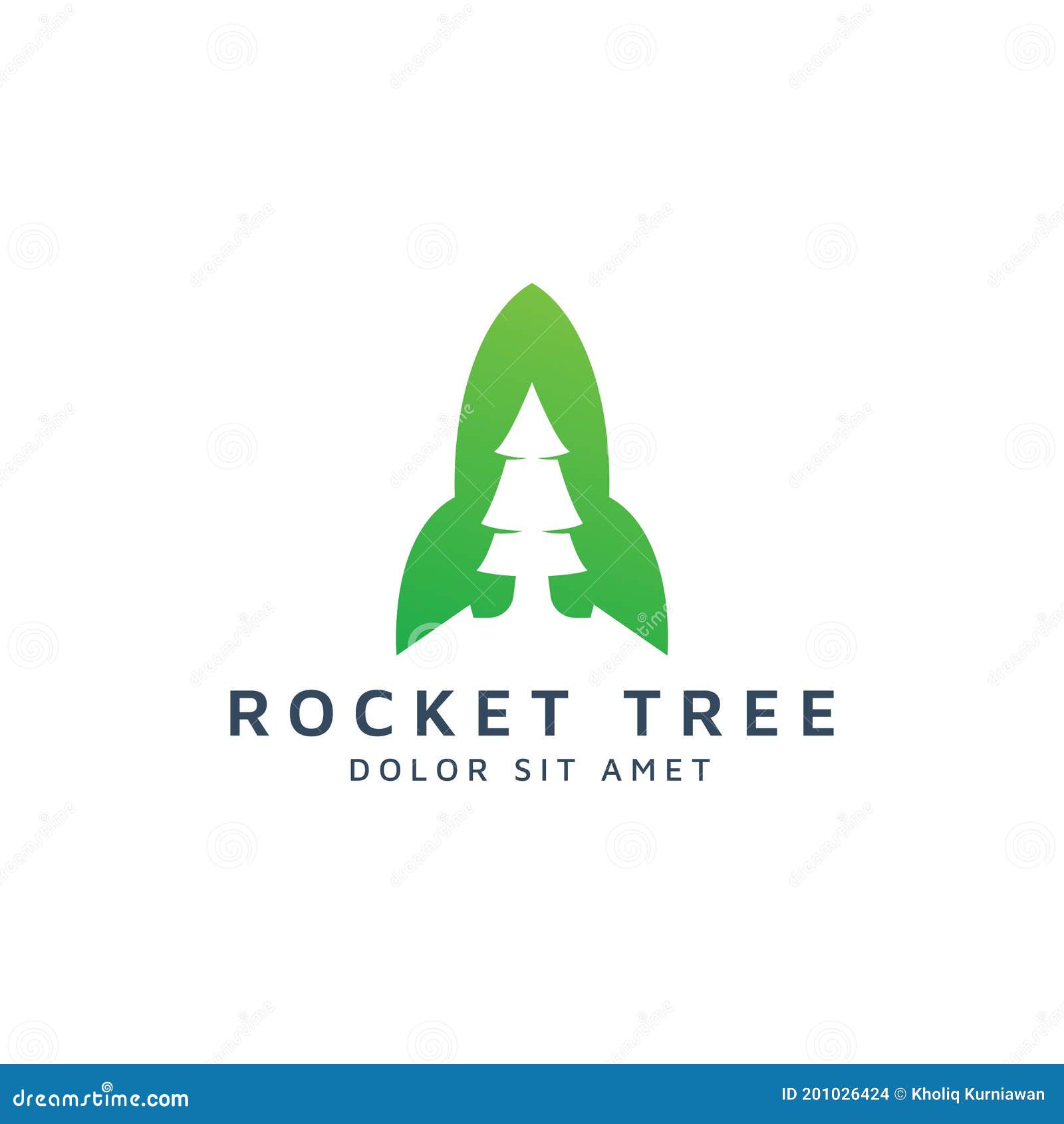 Rocket and Tree Negative Space Logo Design Stock Vector - Illustration ...