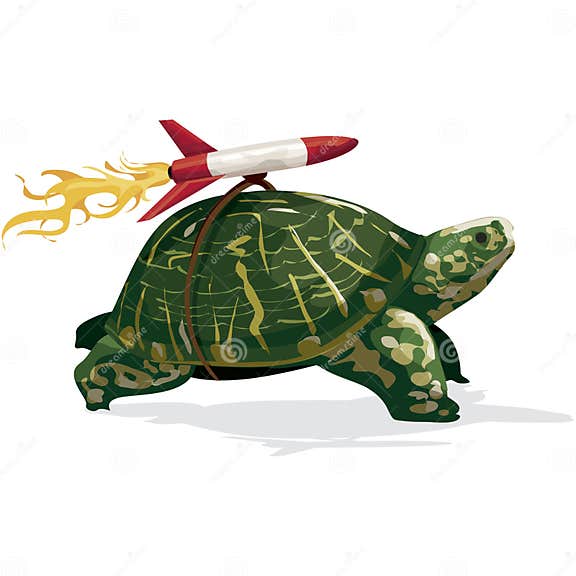 Rocket Turtle with Clipping Path Stock Illustration - Illustration of ...