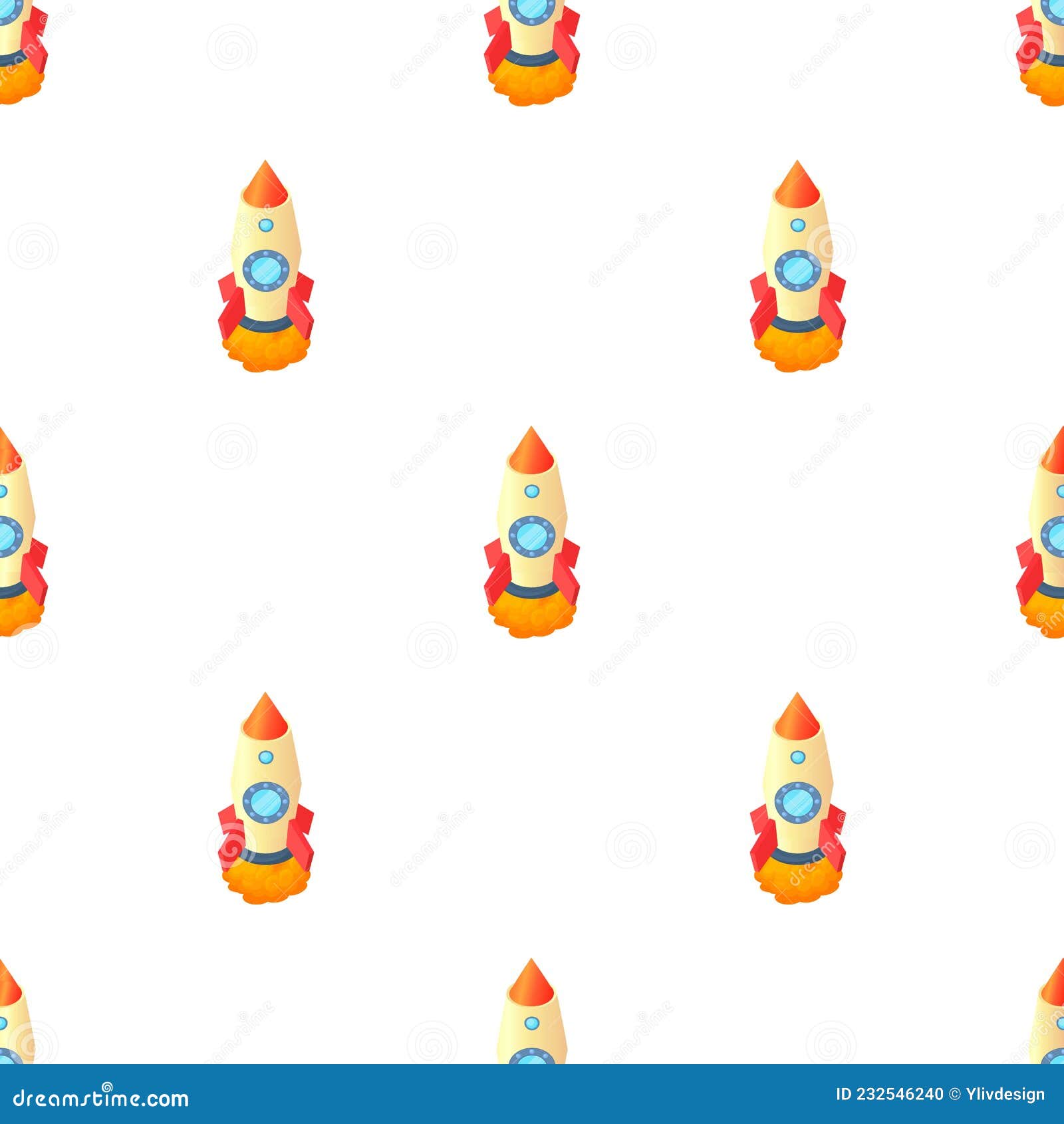 Rocket with Two Portholes Pattern Seamless Vector Stock Vector ...