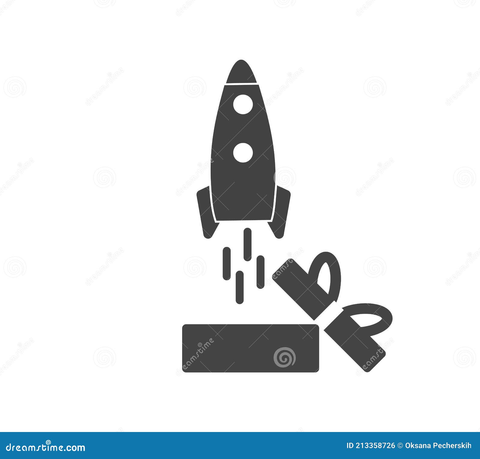 Rocket Vector Icon Flying Out of the Box on White Isolated Background ...