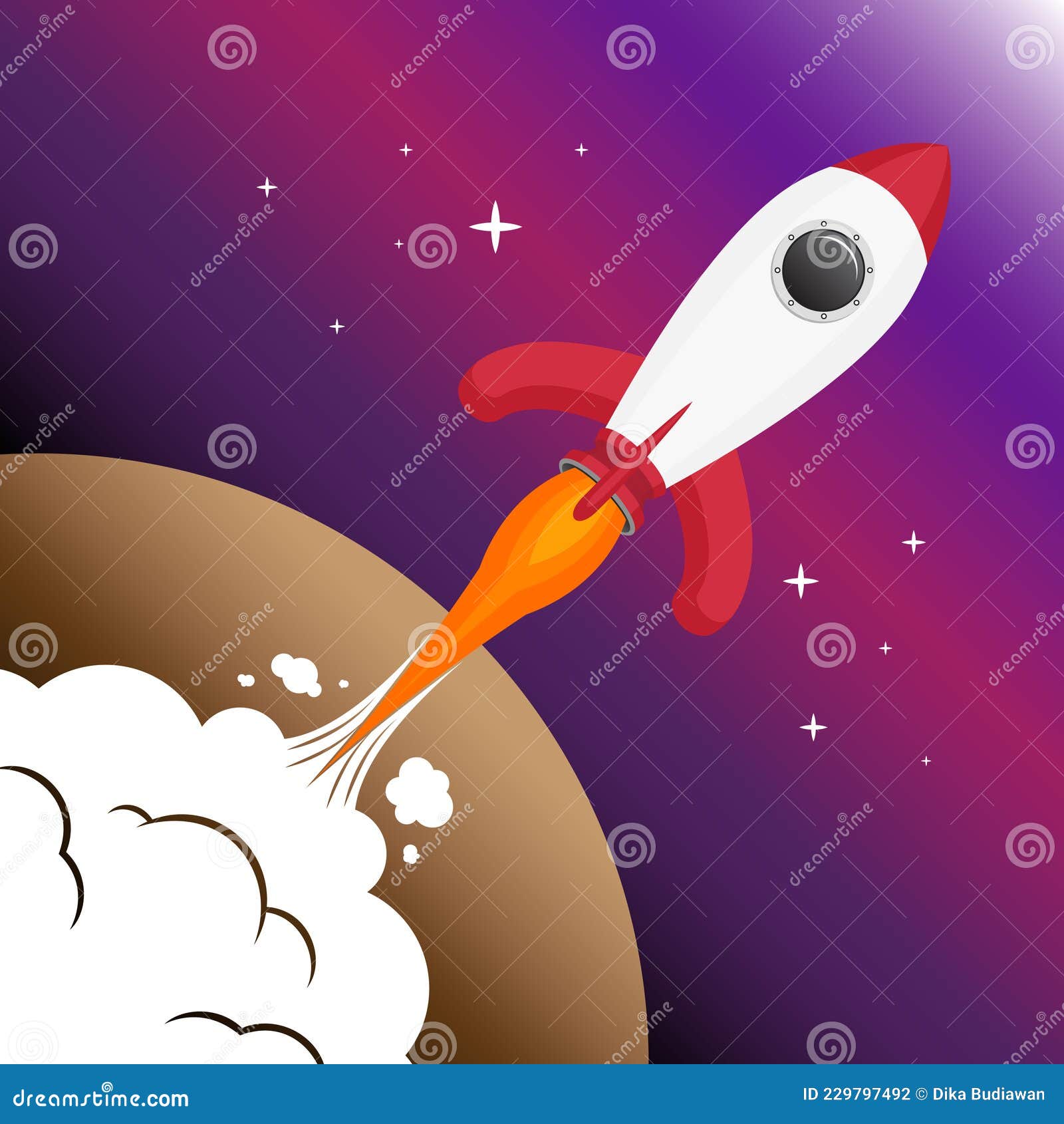 Rocket Illustration Design Vector Cartoon Stock Vector - Illustration ...