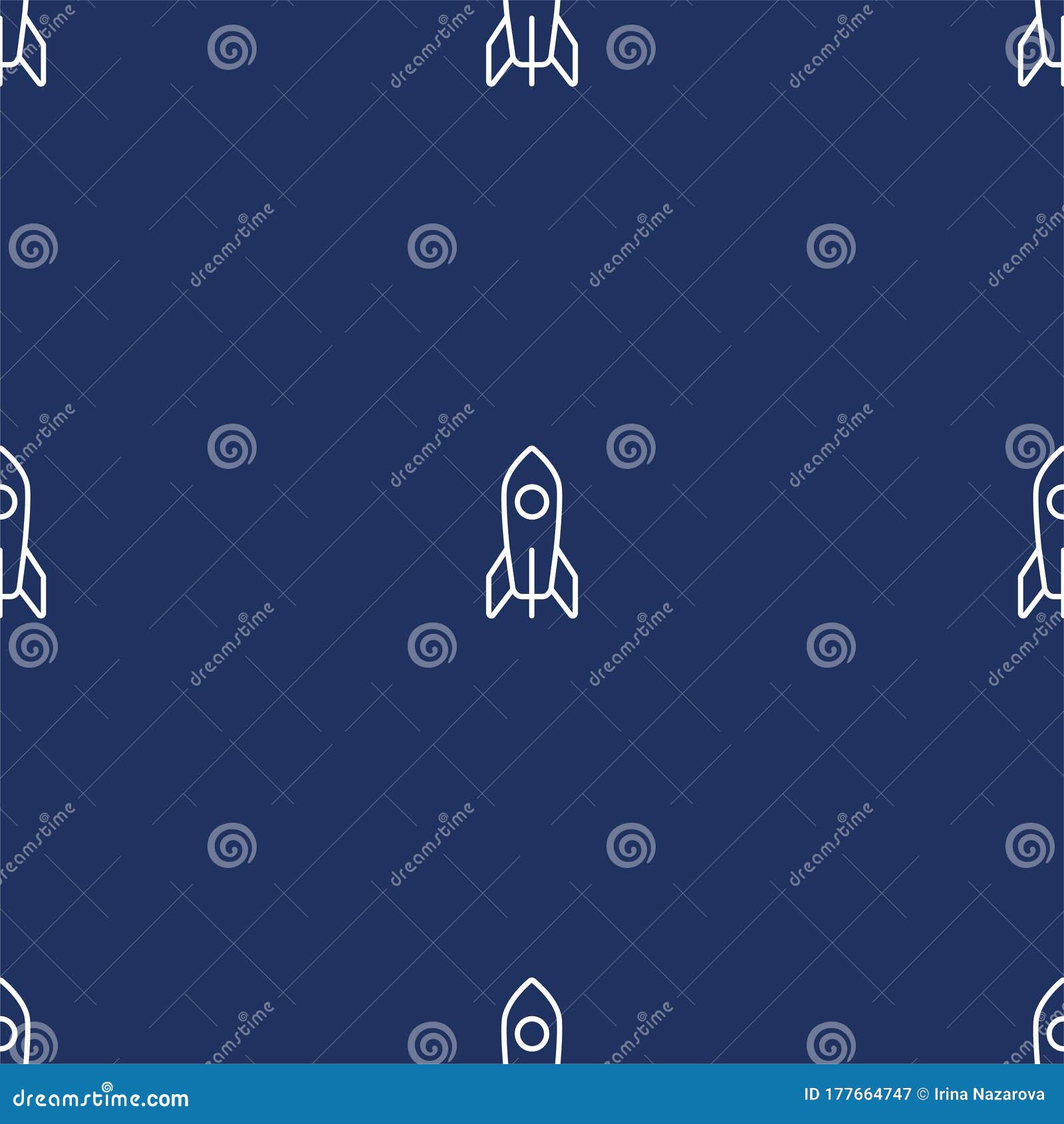 Rocket. Vector Patterns in Linear Style Stock Vector - Illustration of ...