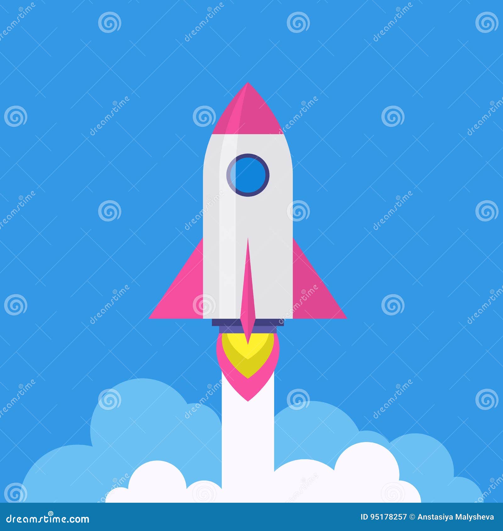 Rocket - Vector Startup Launch Symbol. Stock Vector - Illustration of ...