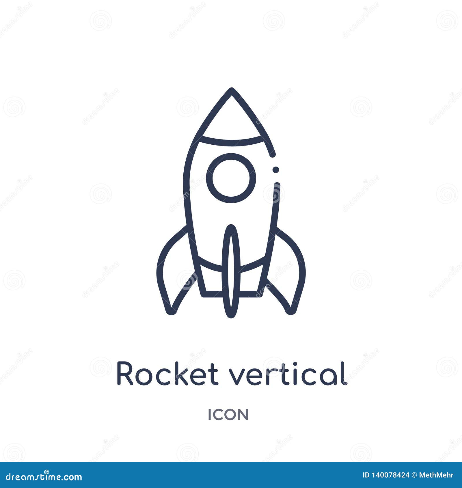 Rocket Vertical Position Icon from Transport Outline Collection. Thin ...