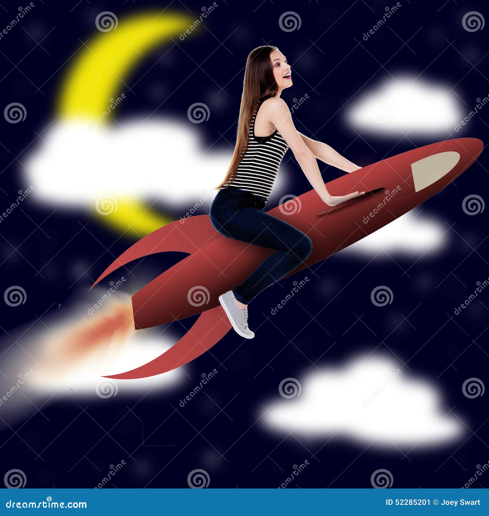 Rocket woman. stock image. Image of ride, conceptual - 52285201