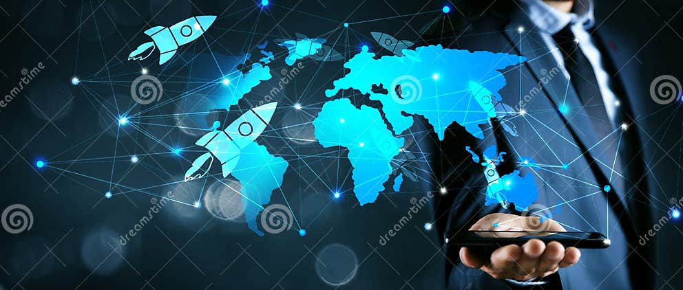 Rocket and world map, war stock image. Image of rocket - 165884259