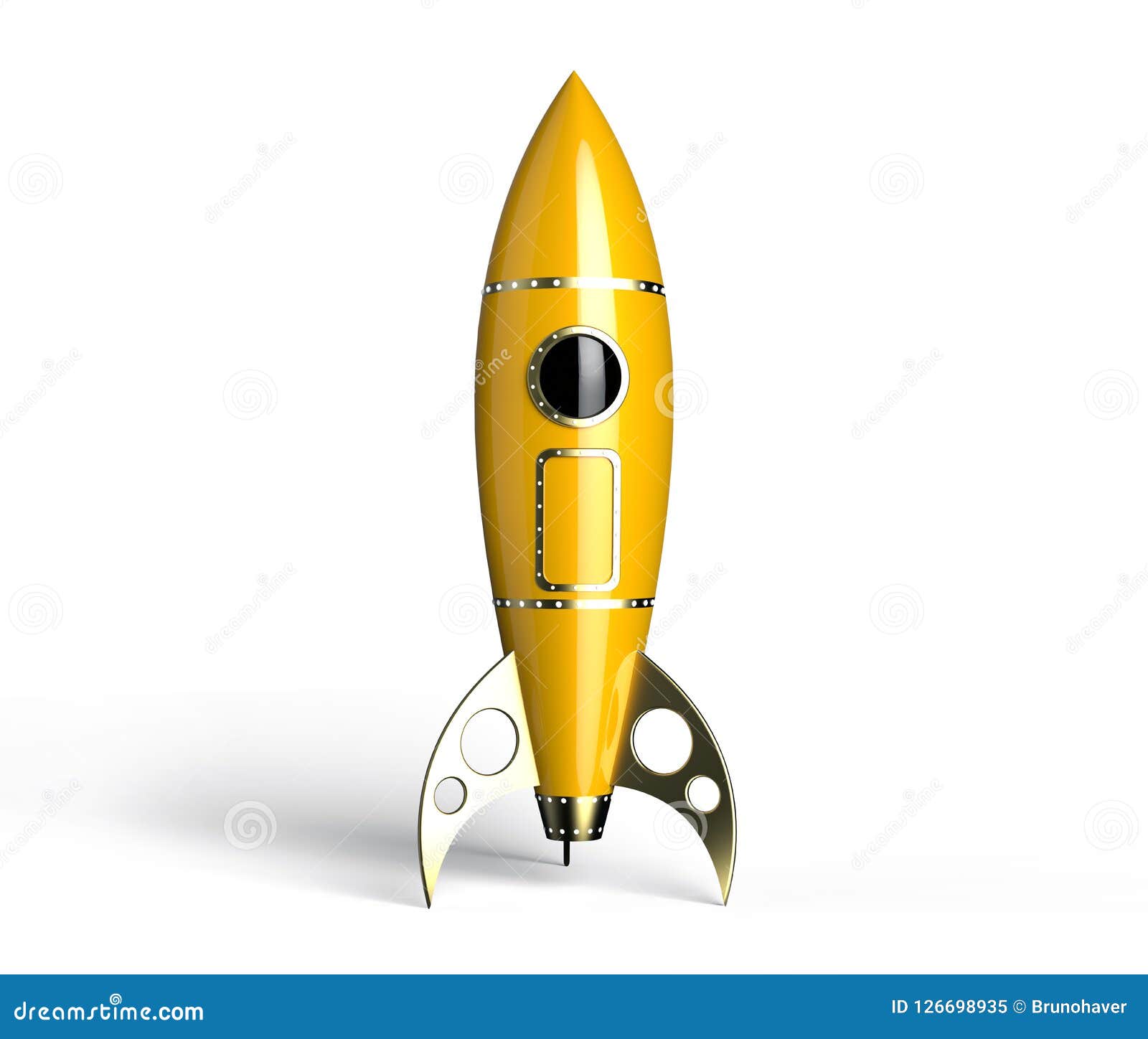 Rocket Yellow Antique Style Stock Illustration - Illustration of style ...
