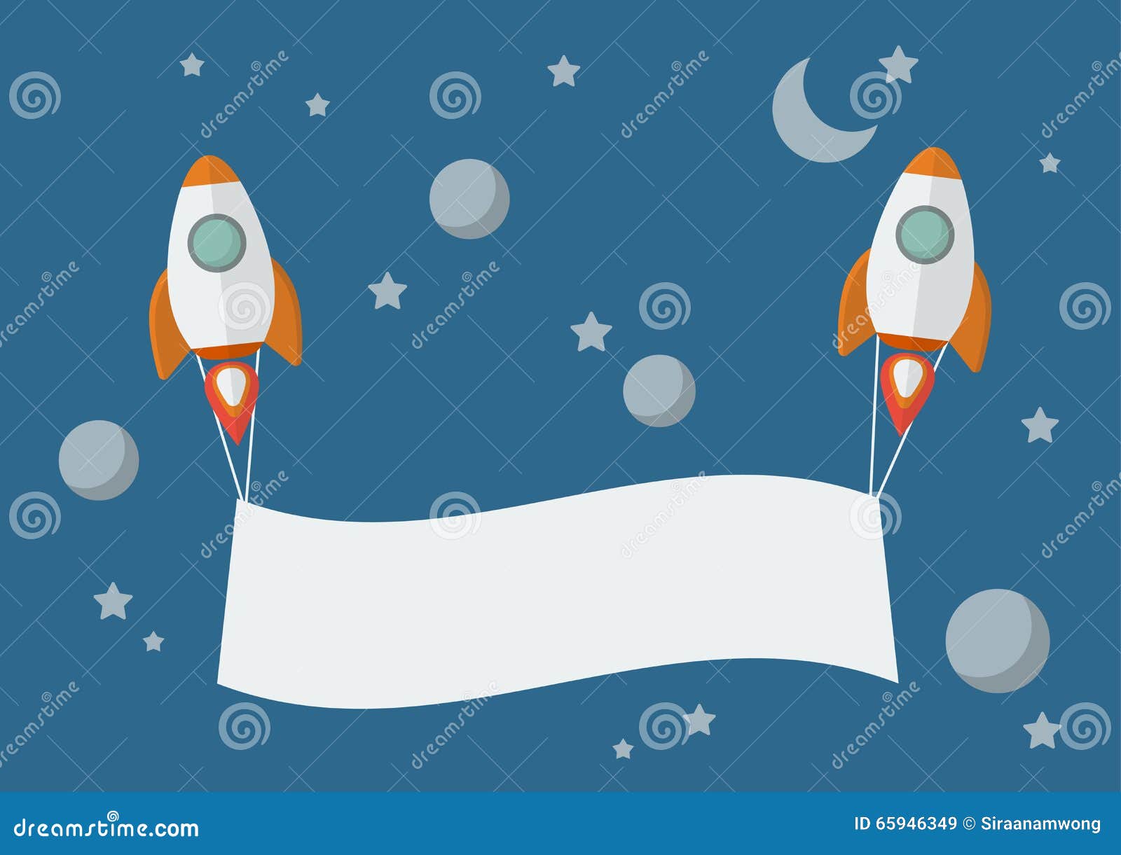 Rockets with banner stock vector. Illustration of cartoon - 65946349