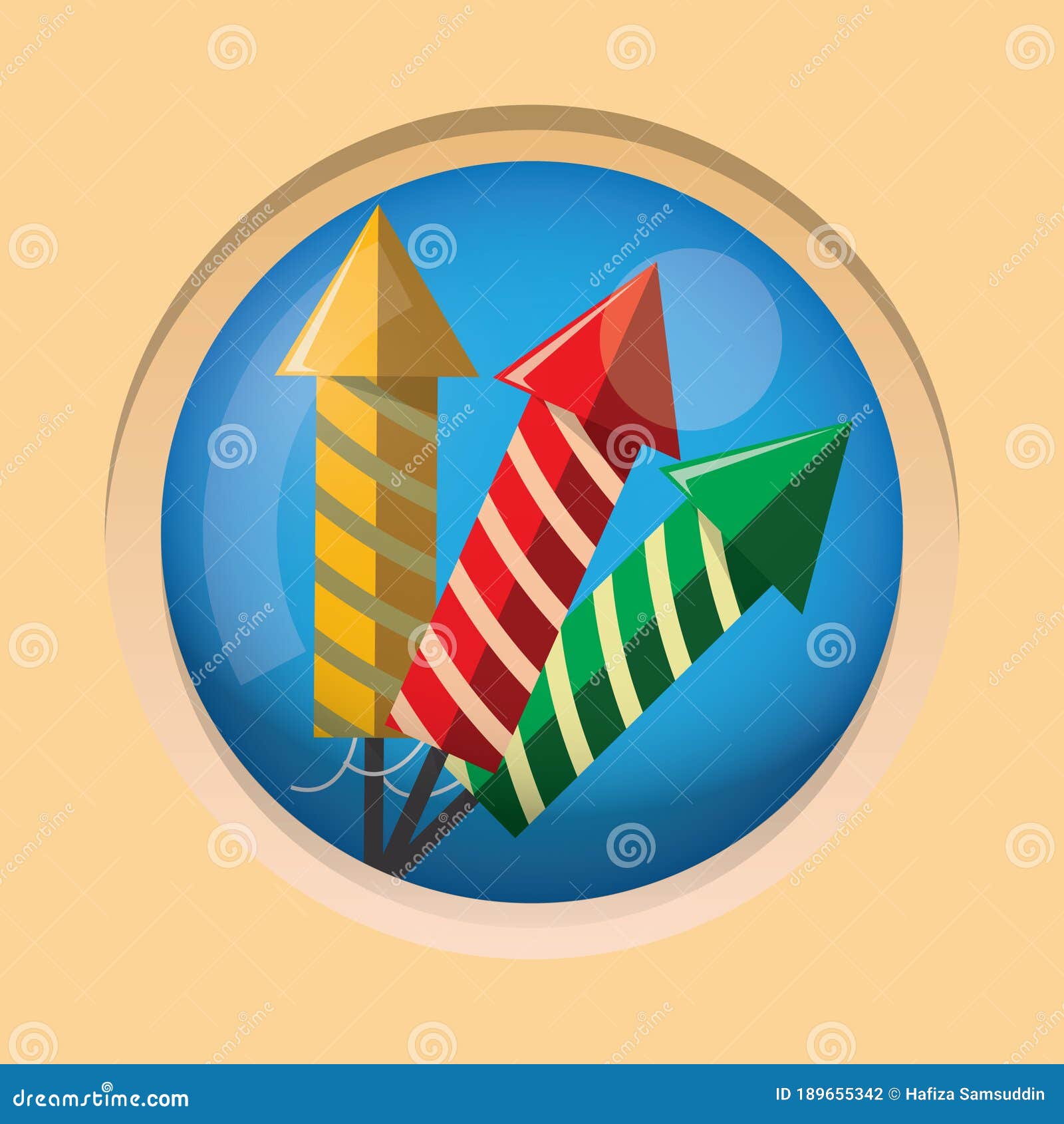 Rockets Button. Vector Illustration Decorative Design Stock Vector ...