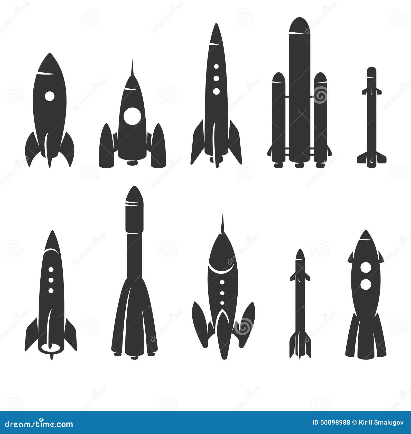 Rockets Collection Set. Vector Stock Vector - Illustration of ...