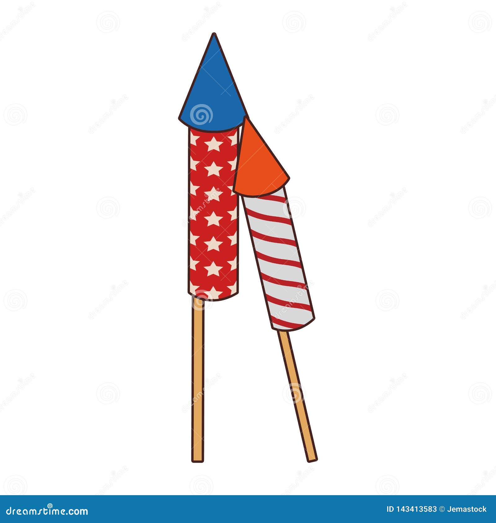 Rockets firework isolated stock vector. Illustration of object - 143413583