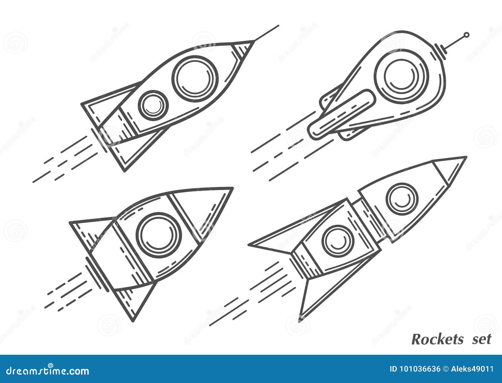 Rockets set - vector stock vector. Illustration of concept - 101036636