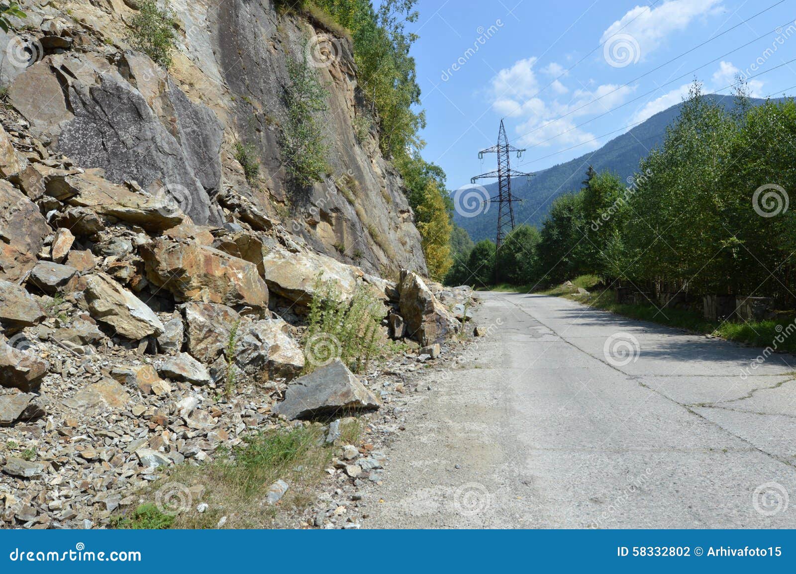 Rockfall stock photo. Image of bounce, condition, stones - 58332802