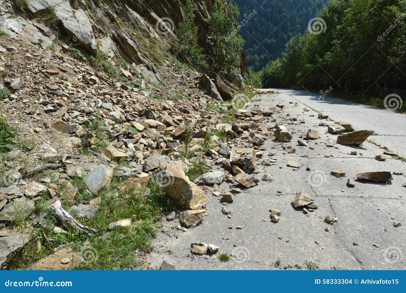 Rockfall stock photo. Image of stones, falling, mountain - 58333304