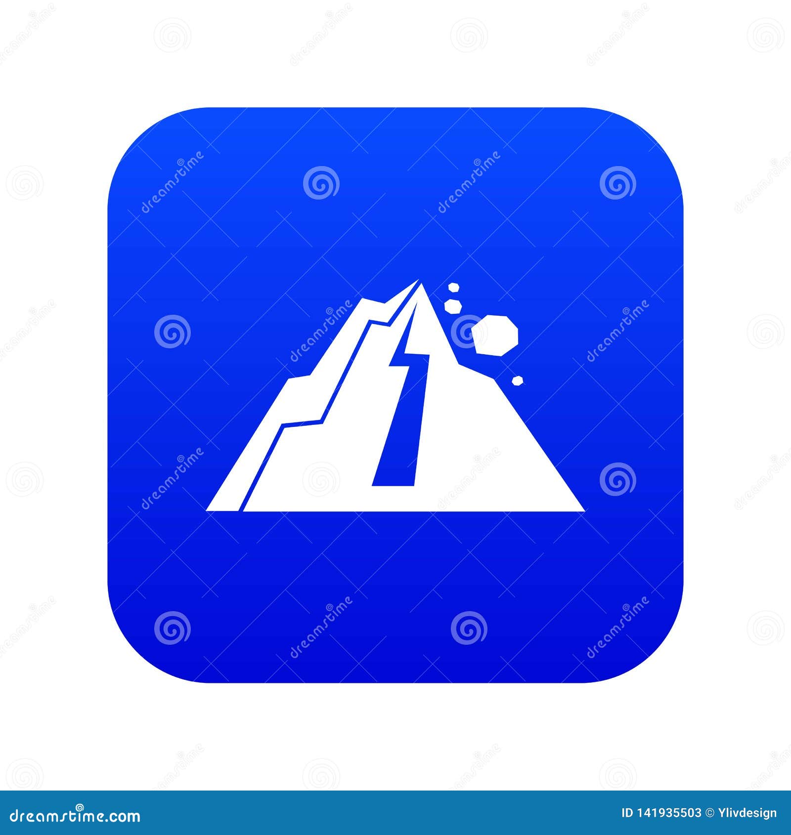 Rockfall icon digital blue stock vector. Illustration of isolated ...