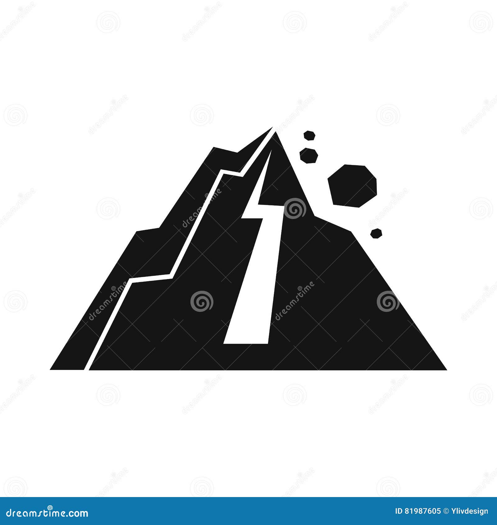 Rockfall Icon, Simple Style Stock Vector - Illustration of earthquake ...