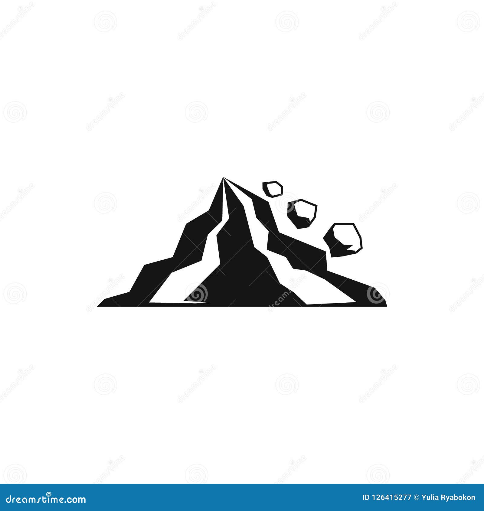 Rockfall Icon in Simple Style Stock Illustration - Illustration of ...