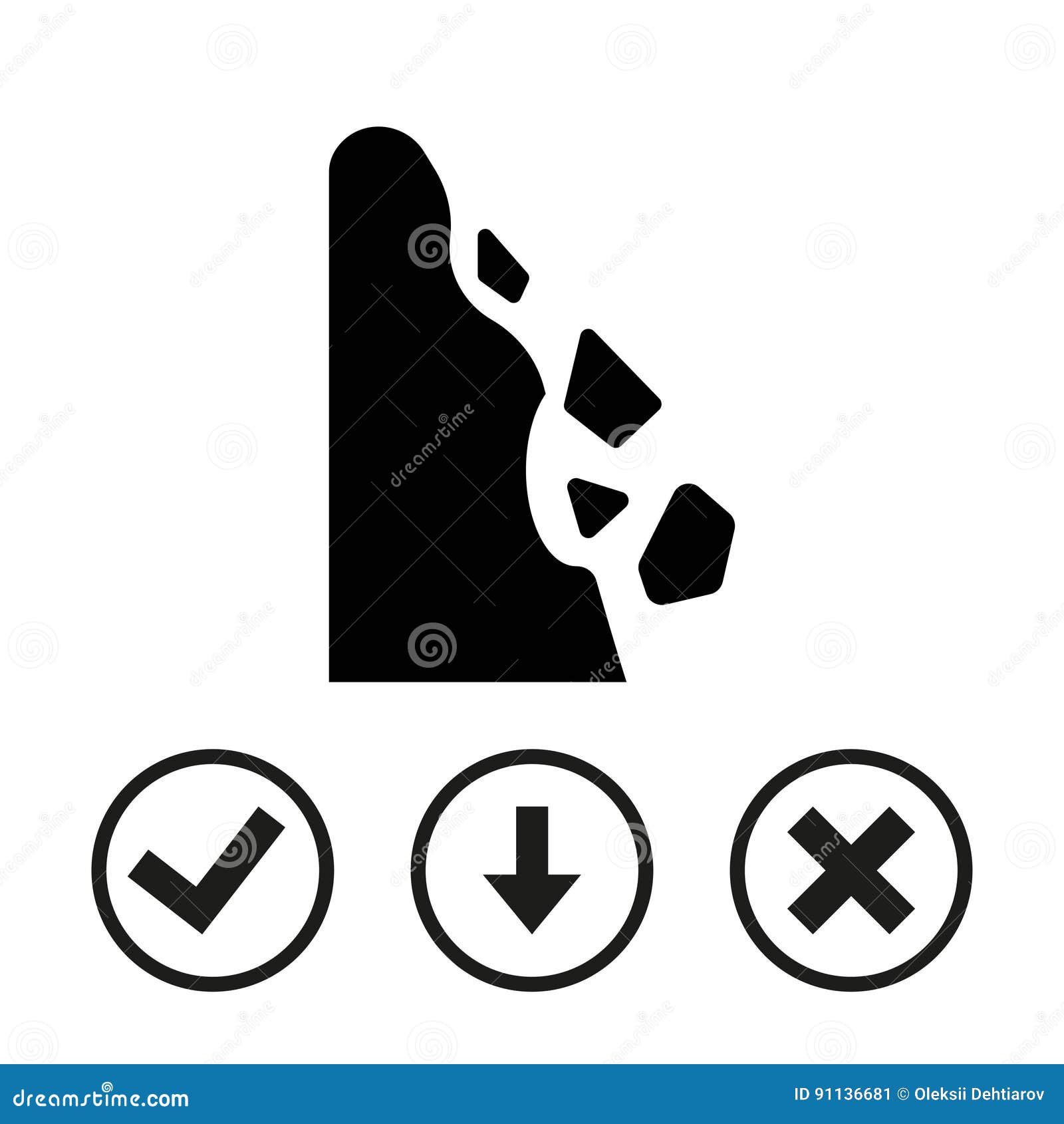 Rockfall Icon Stock Vector Illustration Flat Design Stock Vector ...