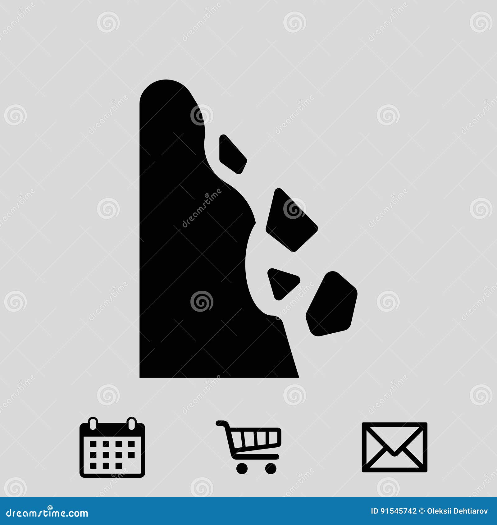 Rockfall Icon Stock Vector Illustration Flat Design Stock Vector ...