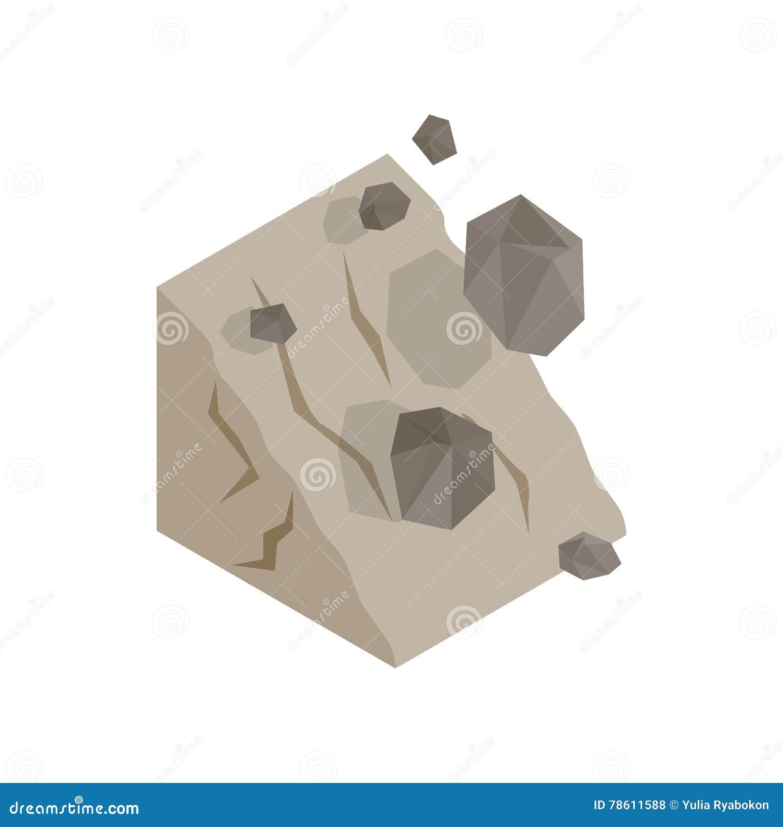 Rockfall-Ikone, Isometrische Art 3d Vektor Abbildung - Illustration von ...