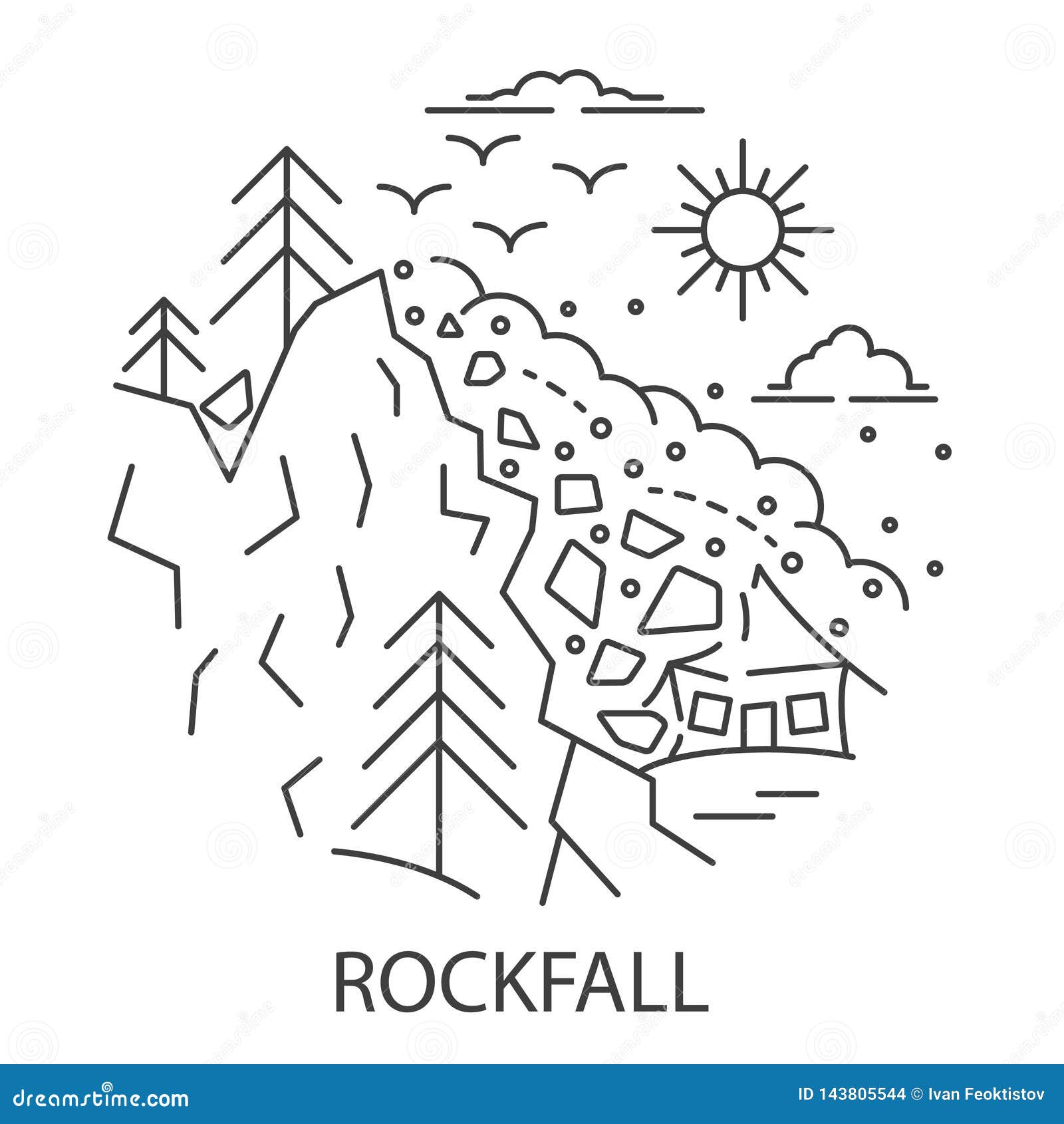 Rockfall Natural Disasters Isometric. Isometric Illustration Of ...