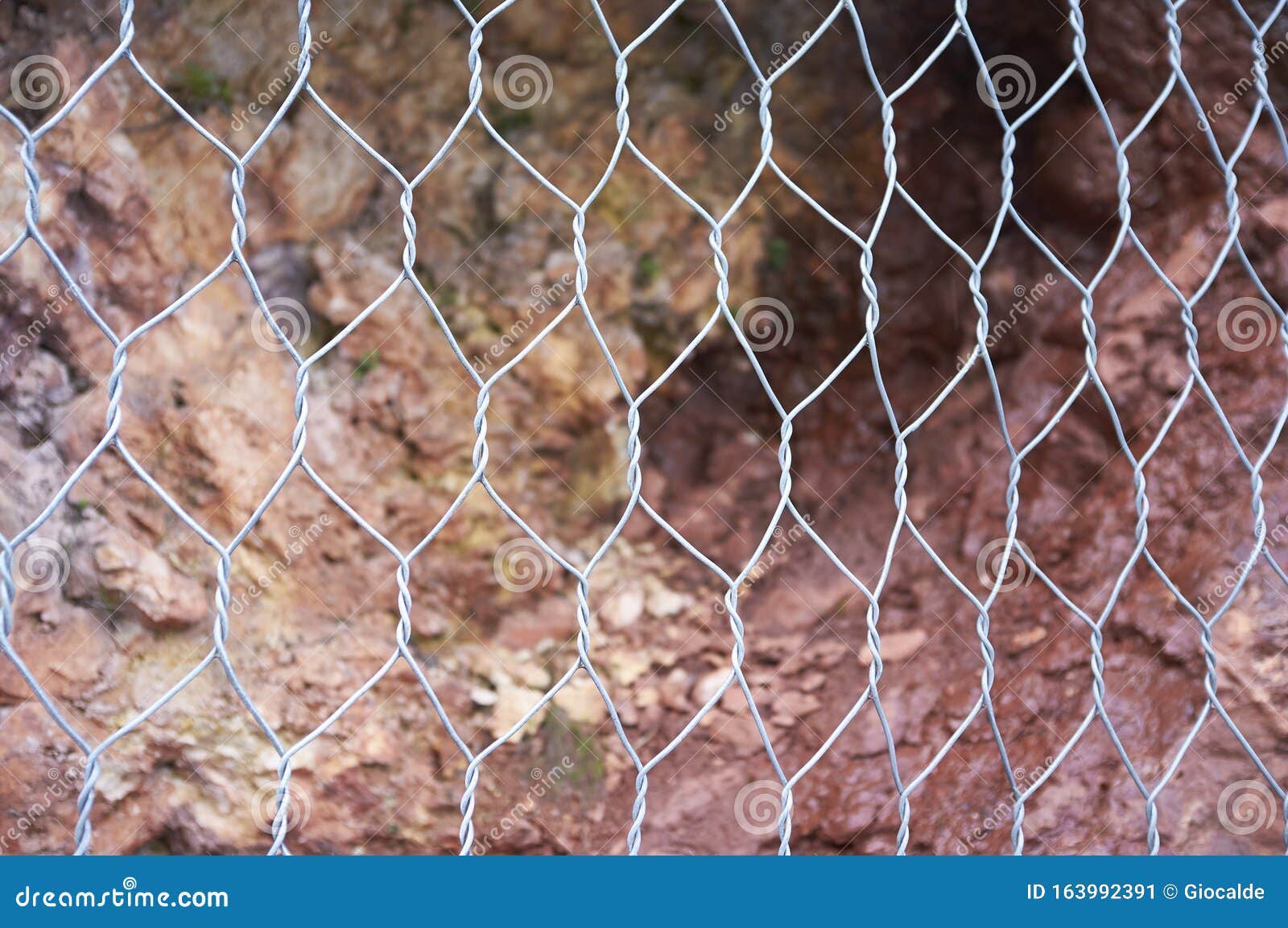 Rockfall protection nets stock image. Image of protection - 163992391