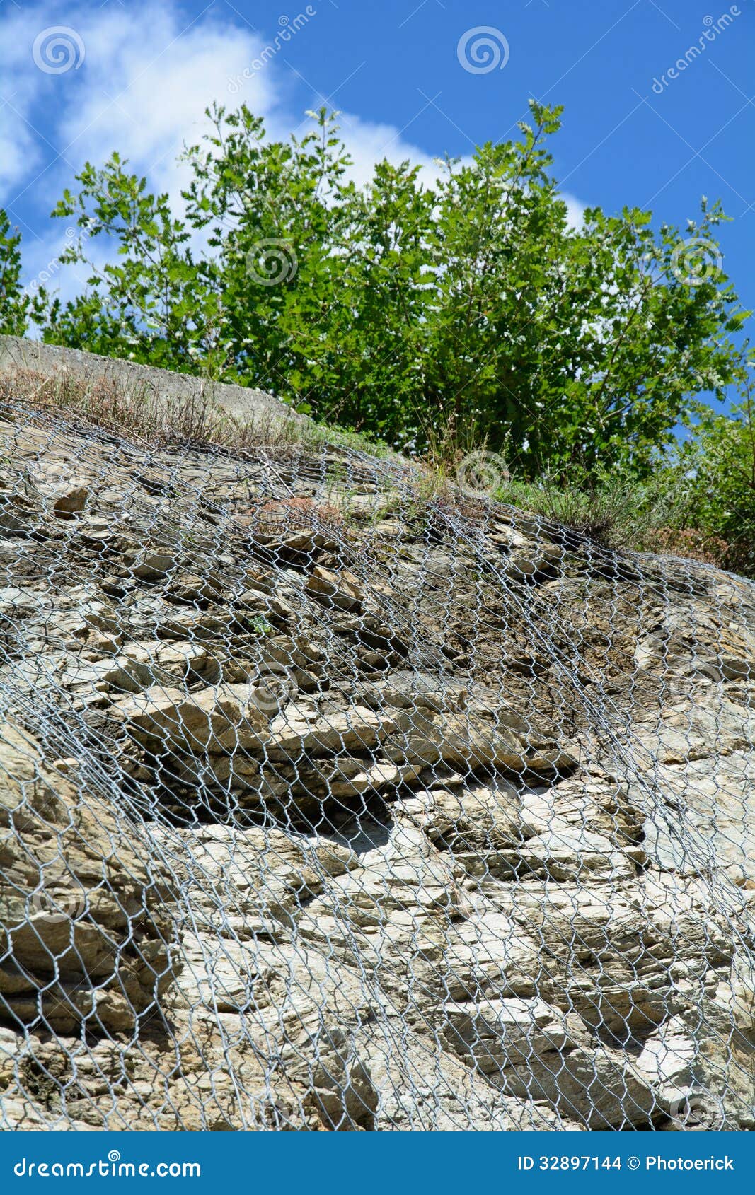 Rockfall protection stock photo. Image of monitoring - 32897144
