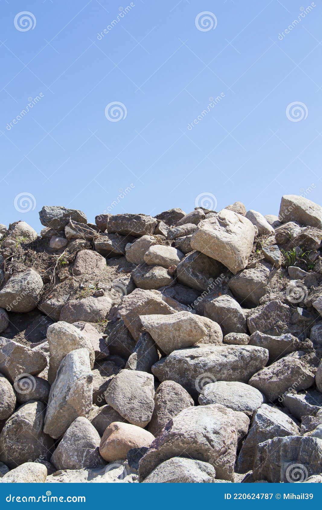 Rockfall on the Road in the Mountains. Stones of Different Sizes ...