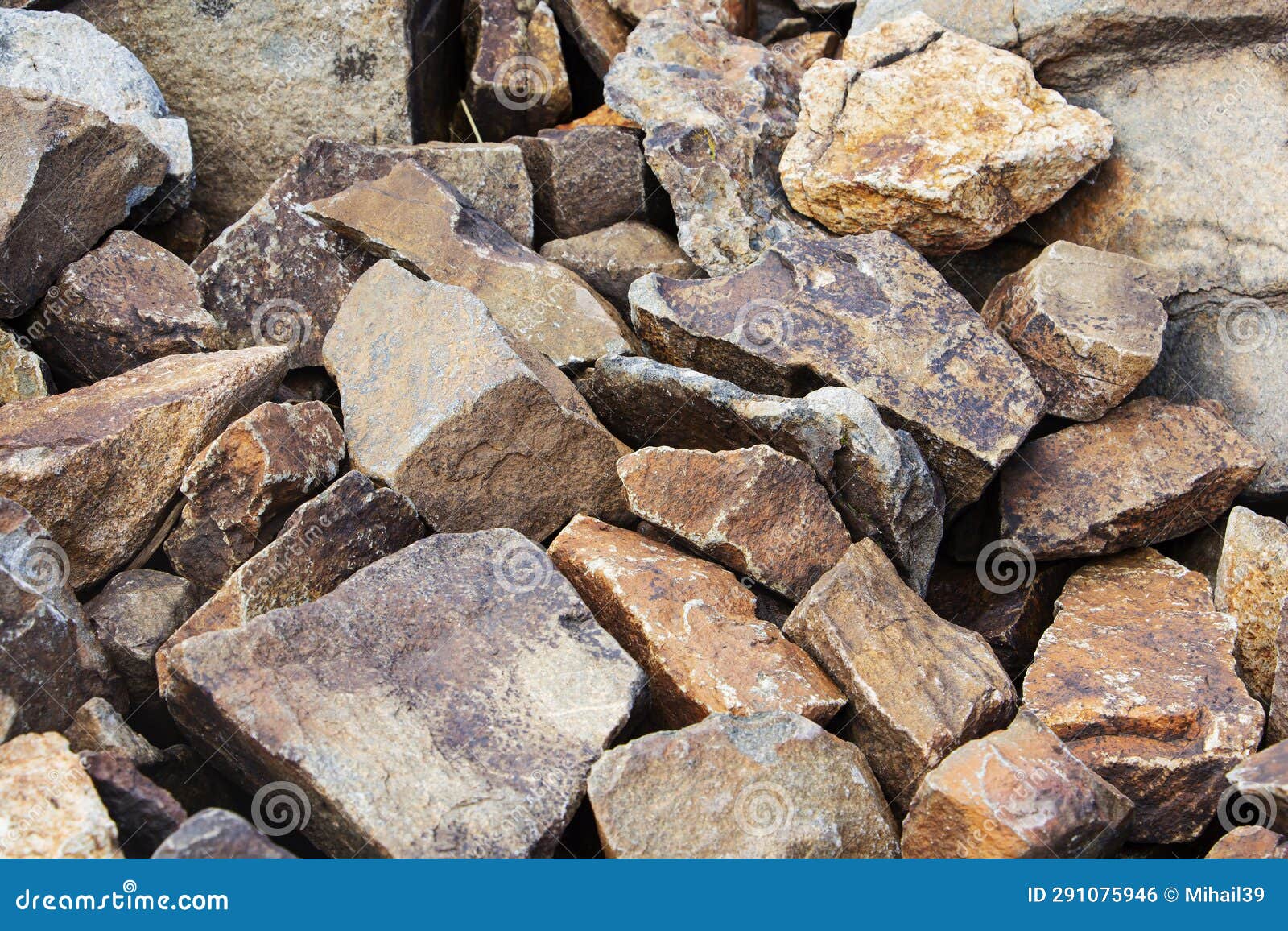 Rockfall on the Road in the Mountains. Stones of Different Sizes ...